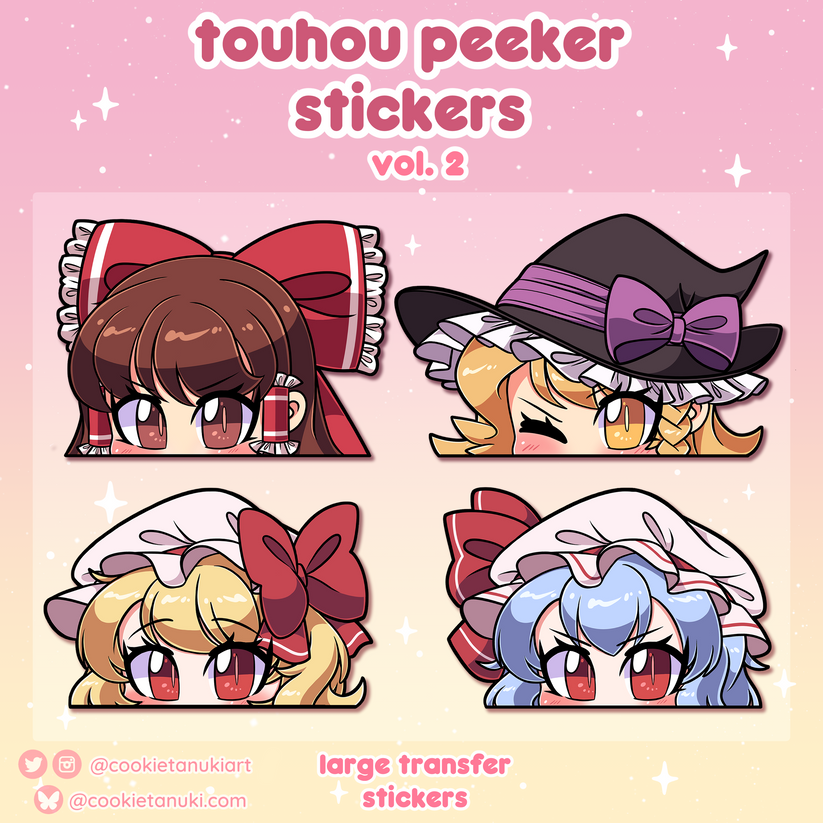 Touhou Peeker Stickers | Vol. 1 – CookieTanuki